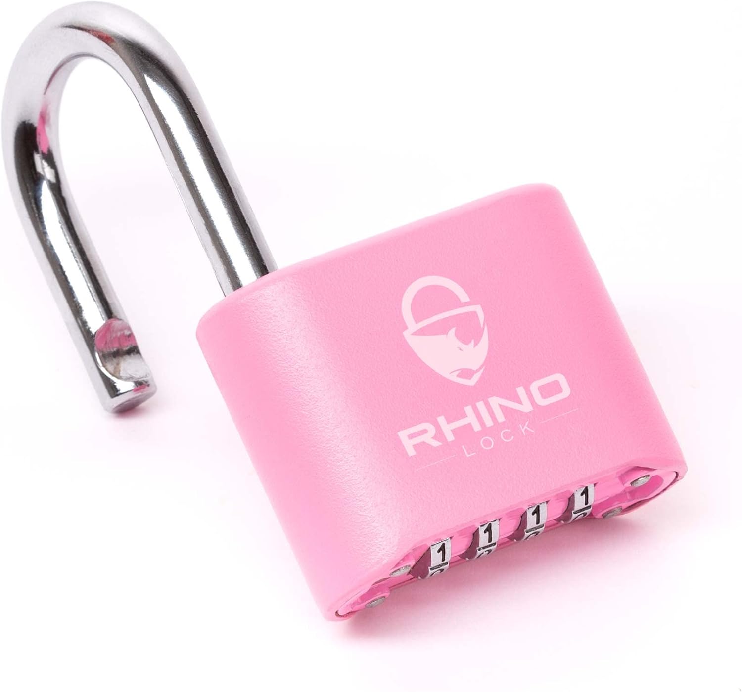 Rhino Lock Secure Lock - Pink 4 Digit Combination Padlock for Gym ...