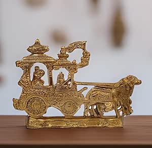 Purpledip Metal Statue Mahabharat Geeta Arjun Chariot (Rath) With ...