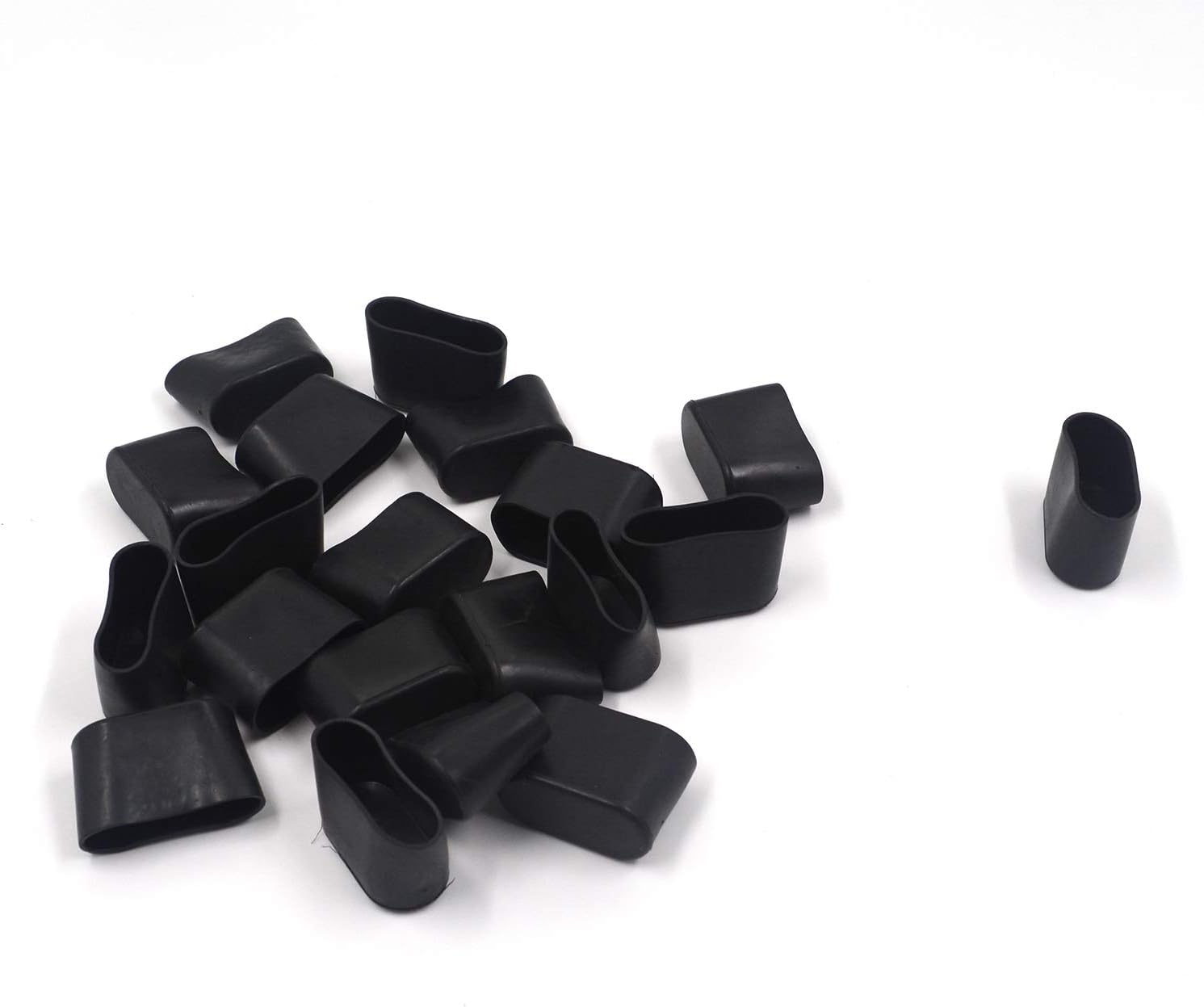 Geesatis 1.3" X 0.6" Oval Black Furniture Plastic Feet Cover Table ...