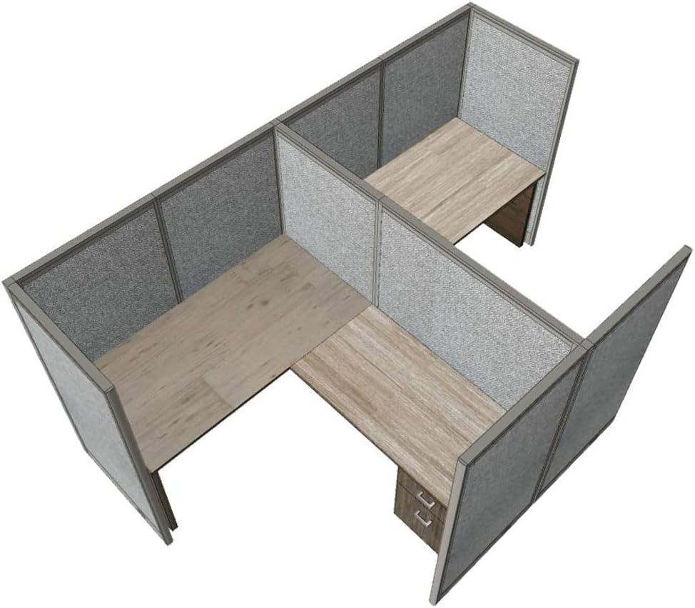 Amazon.com: GOF Double 2 Person Workstation Cubicle (11'D x 6'W x 4'H ...