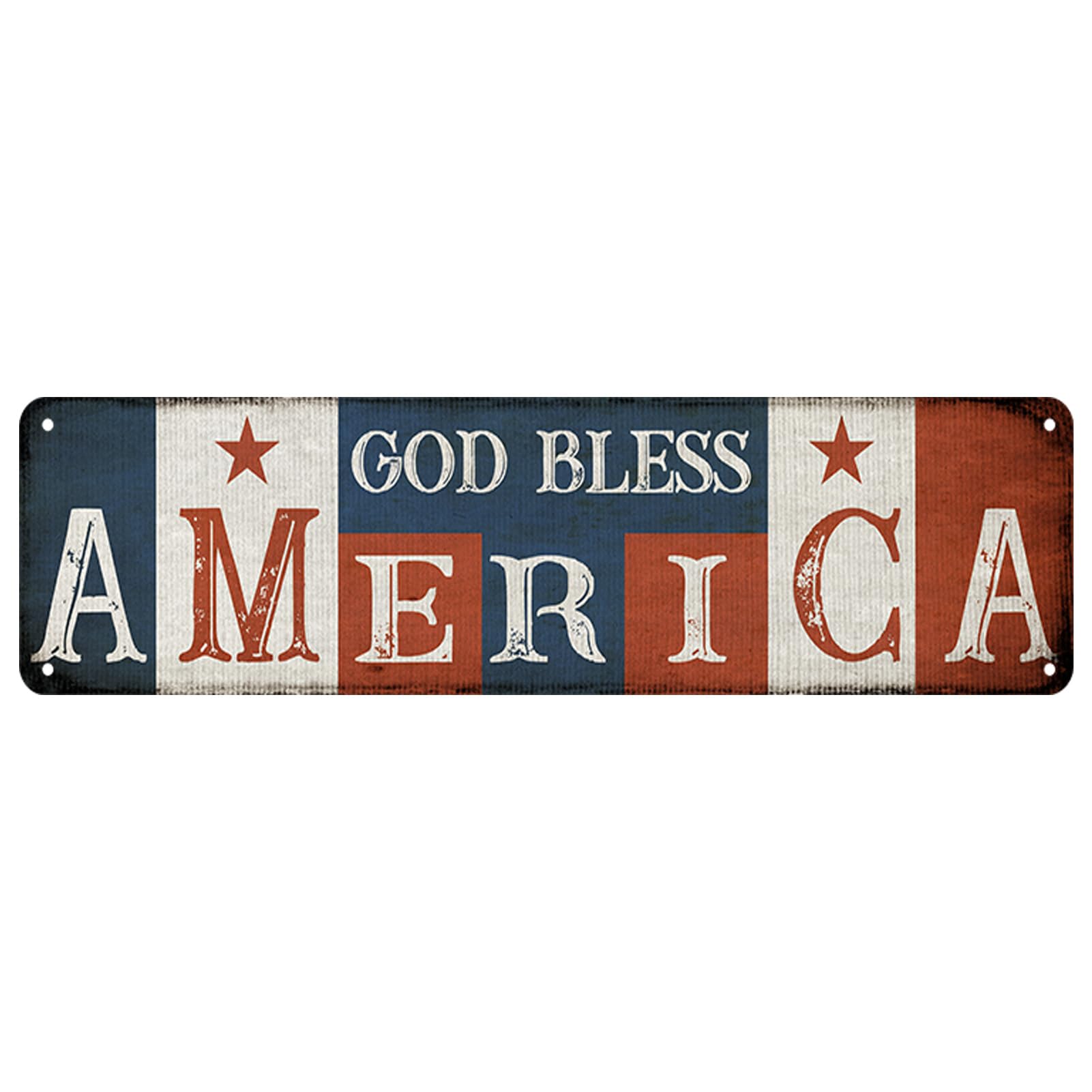 Amazon.com: God Bless America Sign Vintage American Flag Metal Tin Sign ...
