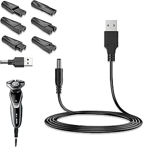 Shaver Charger, 7 Pcs Electric Shaver Charger Set, USB Charger Cable ...