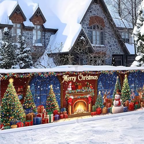 Amazon.com: HOMETITUTE Christmas Fireplace Banner 10x3ft Large Indoor ...