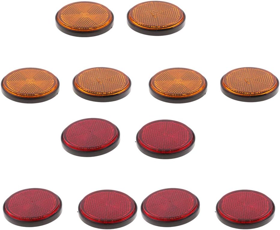 6 Pairs red +Orange Round Reflectors For Motorcycles ATV Bikes Dirt ...