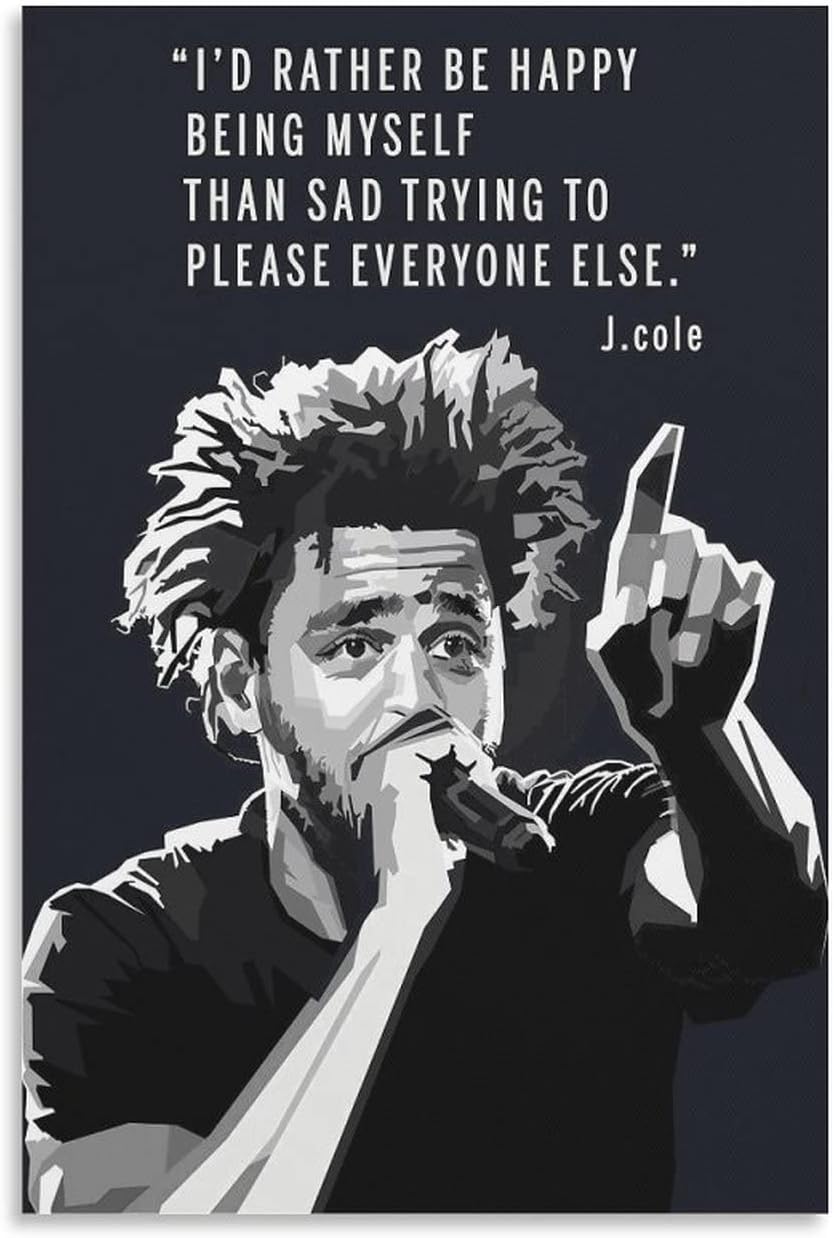Amazon.com: J.Cole Poster Music Canvas Wall Art Album Cover Signed ...