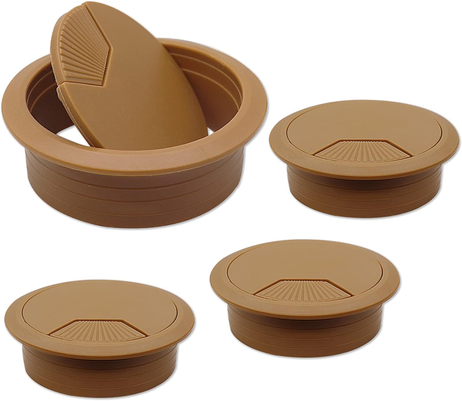 Grantop 80mm(3.15 inch) Desk Cable Wire Grommet, 4Pcs Black Desk ...