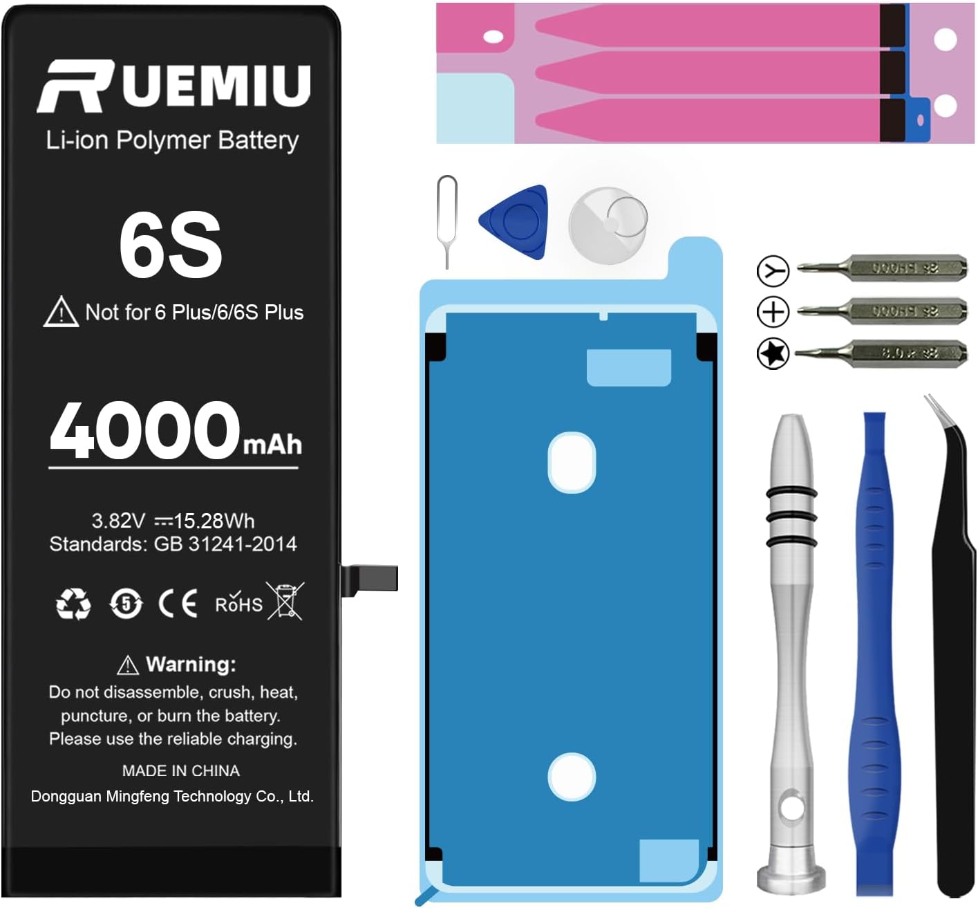 RUEMIU Replacement Battery for iPhone 6S, 4000mah 2024 New Upgraded ...