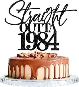 Amazon.com: WRACKKIAR Straight Outta 1984 Cake Topper-Happy 40th ...
