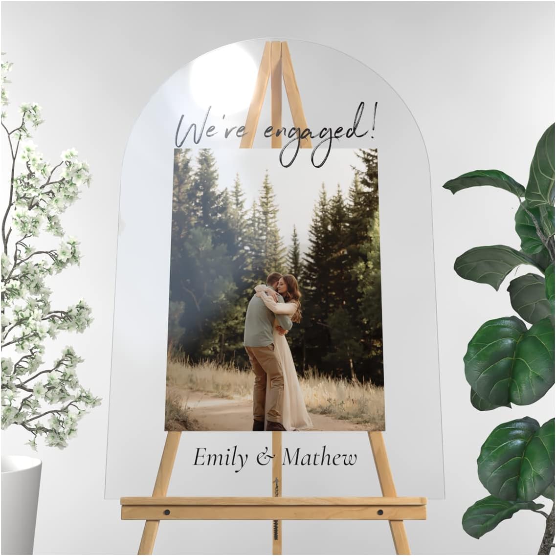 Amazon.com : Personalized Engagement Welcome Sign with Photo - Custom ...