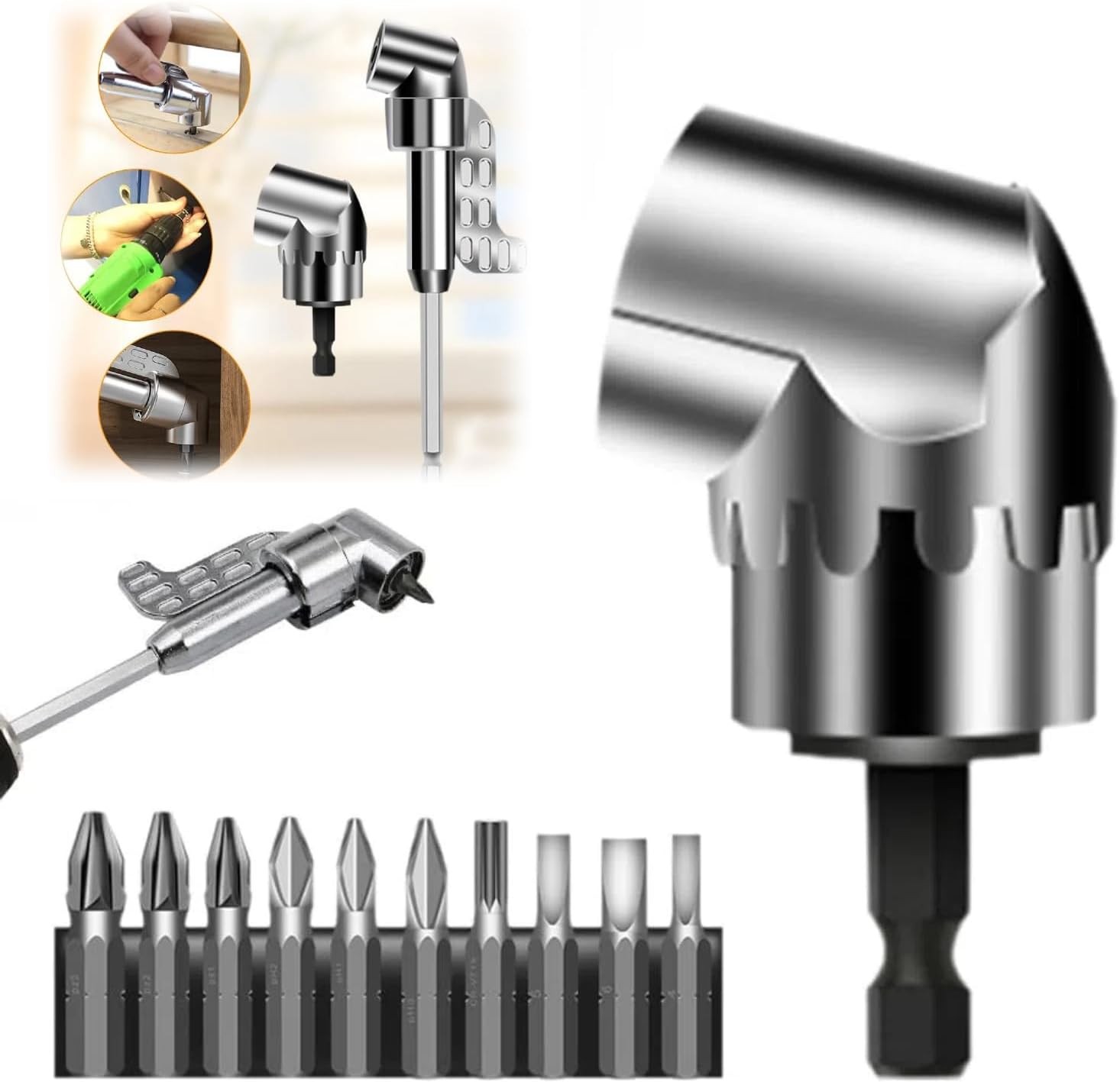 105 Degree Right Angle Drill Adapter, 2025 Upgraded Right Angle Head ...