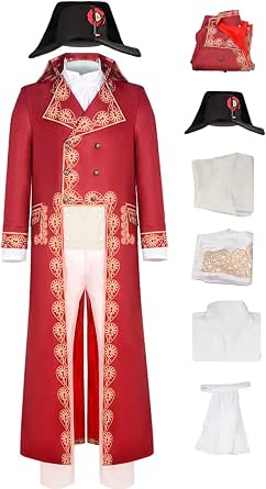 Amazon.com: Adult Men Napoleon Cosplay Costume with Hat Deluxe French ...