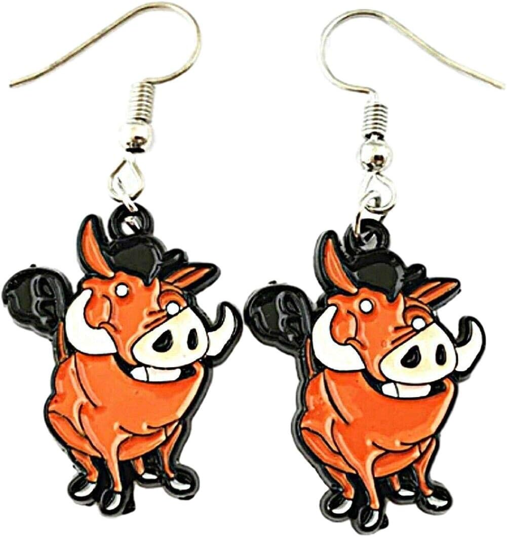 Amazon.com: The Lion King Pumba Character Enamel French Wire Earrings ...