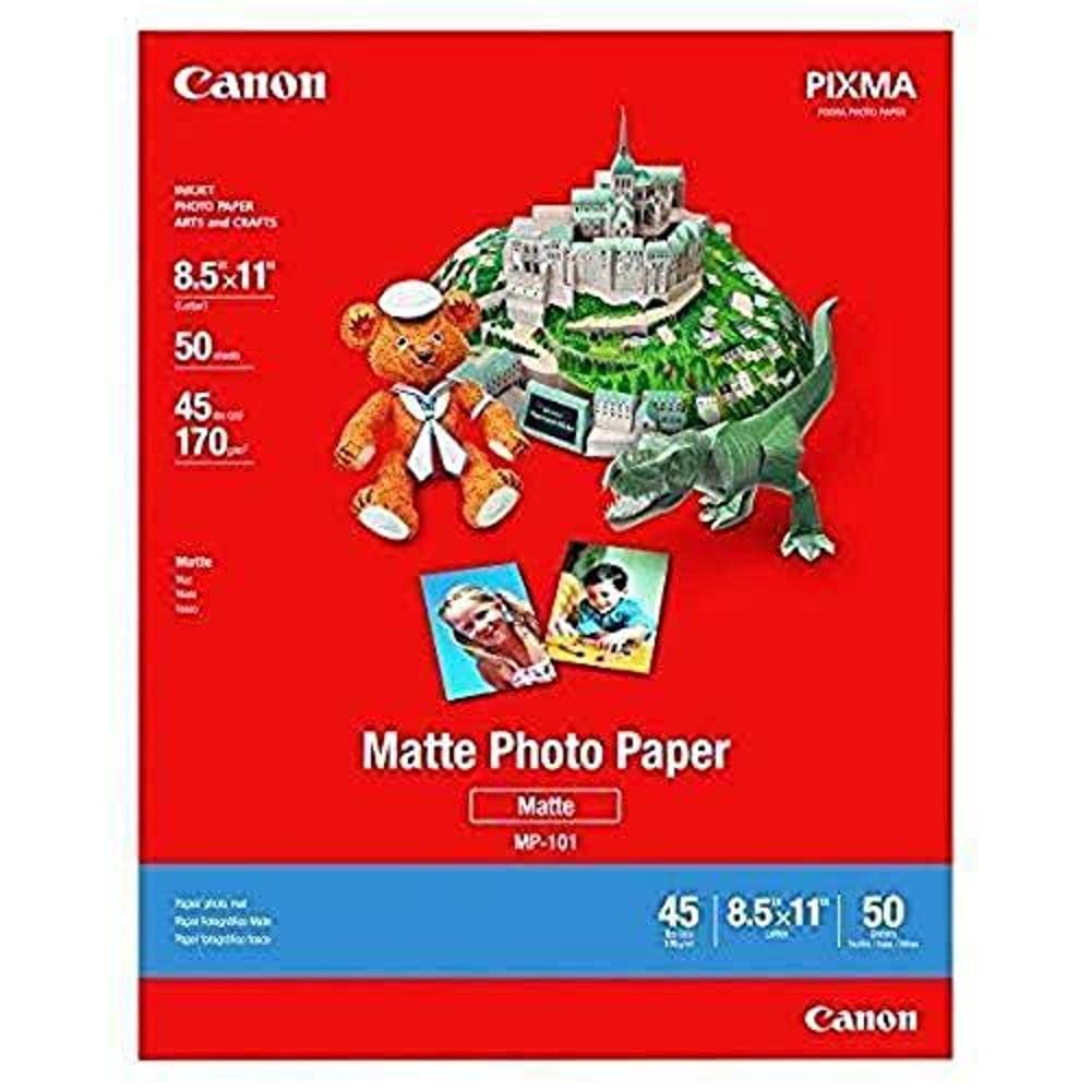 Canon Matte Photo Paper, 8.5 x 11 Inches, 50 Sheets (7981A004) : Amazon ...