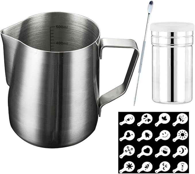 Amazon.com: SIPLIV Coffee Art Tool Kit 20 Oz(600 ml) Stainless Steel ...