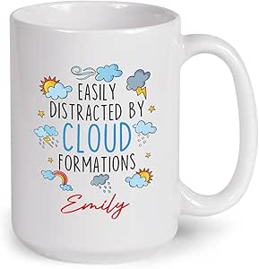 Amazon.com: Easily Distracted By Cloud Formations Mug, Weather Forecast ...