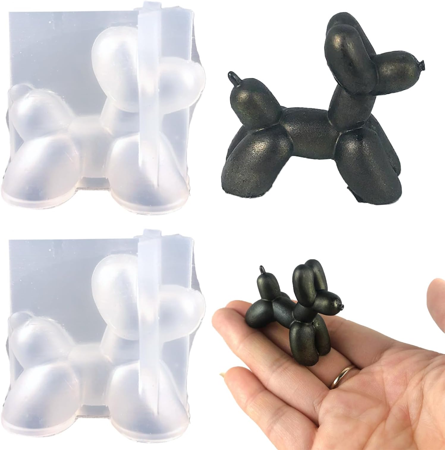 Amazon.com: Balloon Dog Silicone Mold, 2PCS MINI 3D Balloon Dog Resin ...