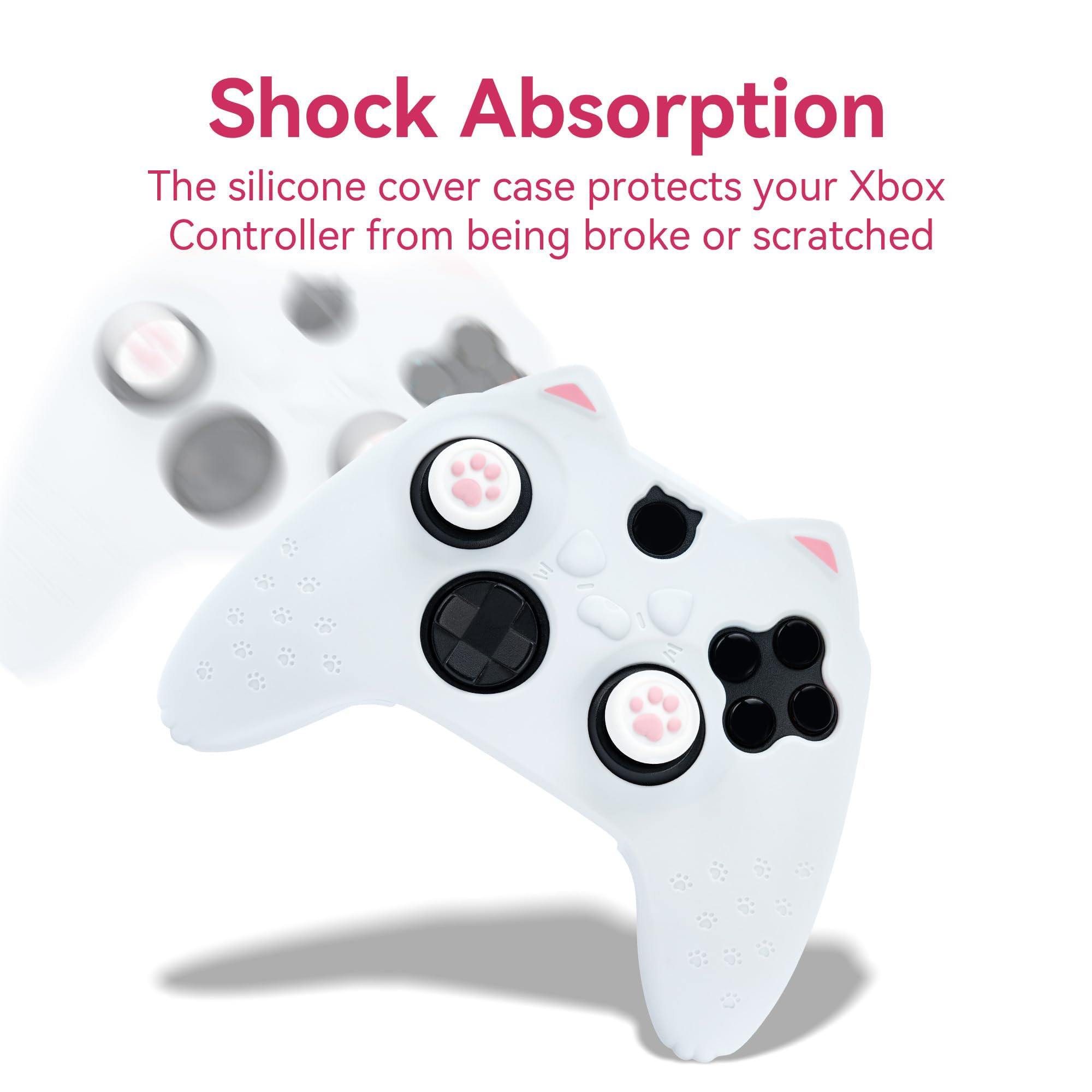 Snapklik.com : GeekShare Cat Paw Controller Skin Grips Set Anti-Slip ...