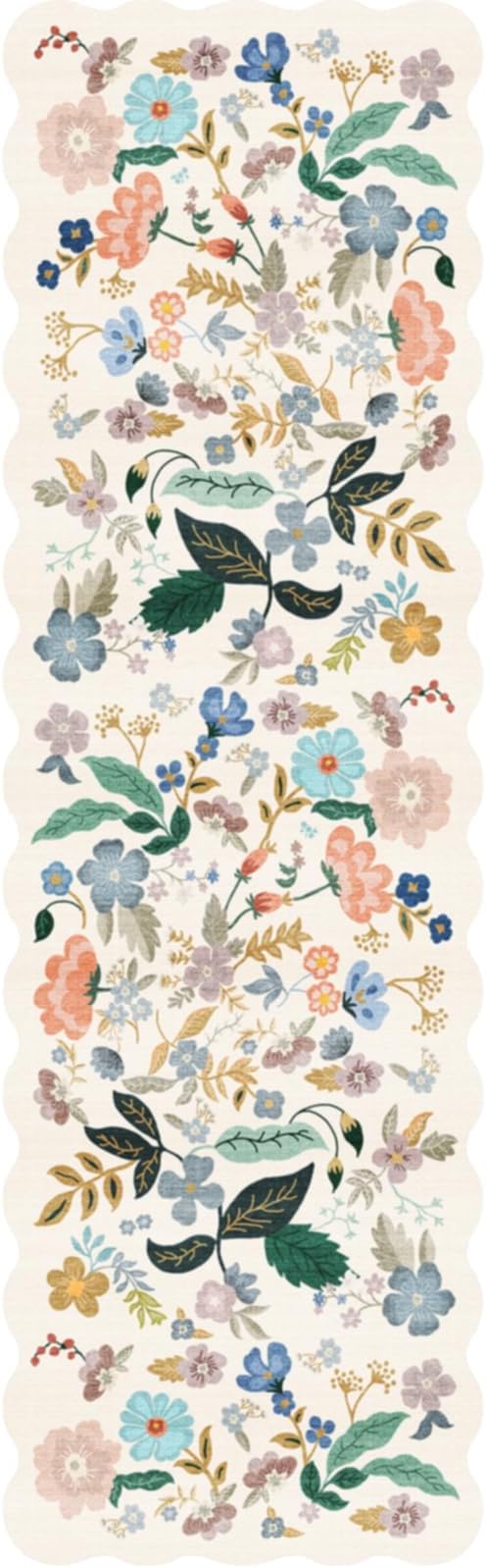 Amazon.com: Washable 3x6 Hallway Runner Rug: Floral Scalloped Soft ...