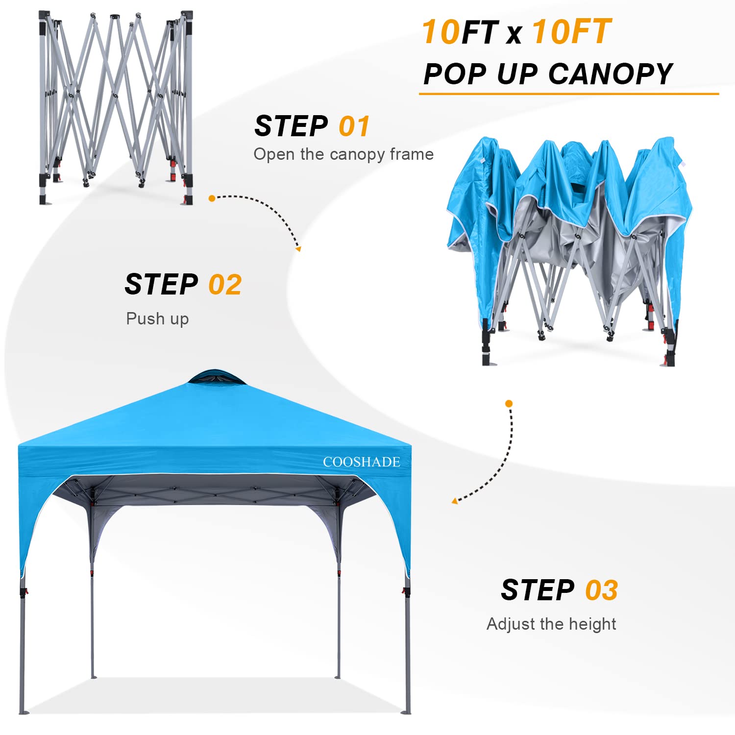 COOSHADE Pop Up Canopy Tent,Easy Setup Instant Sun Protection Beach ...