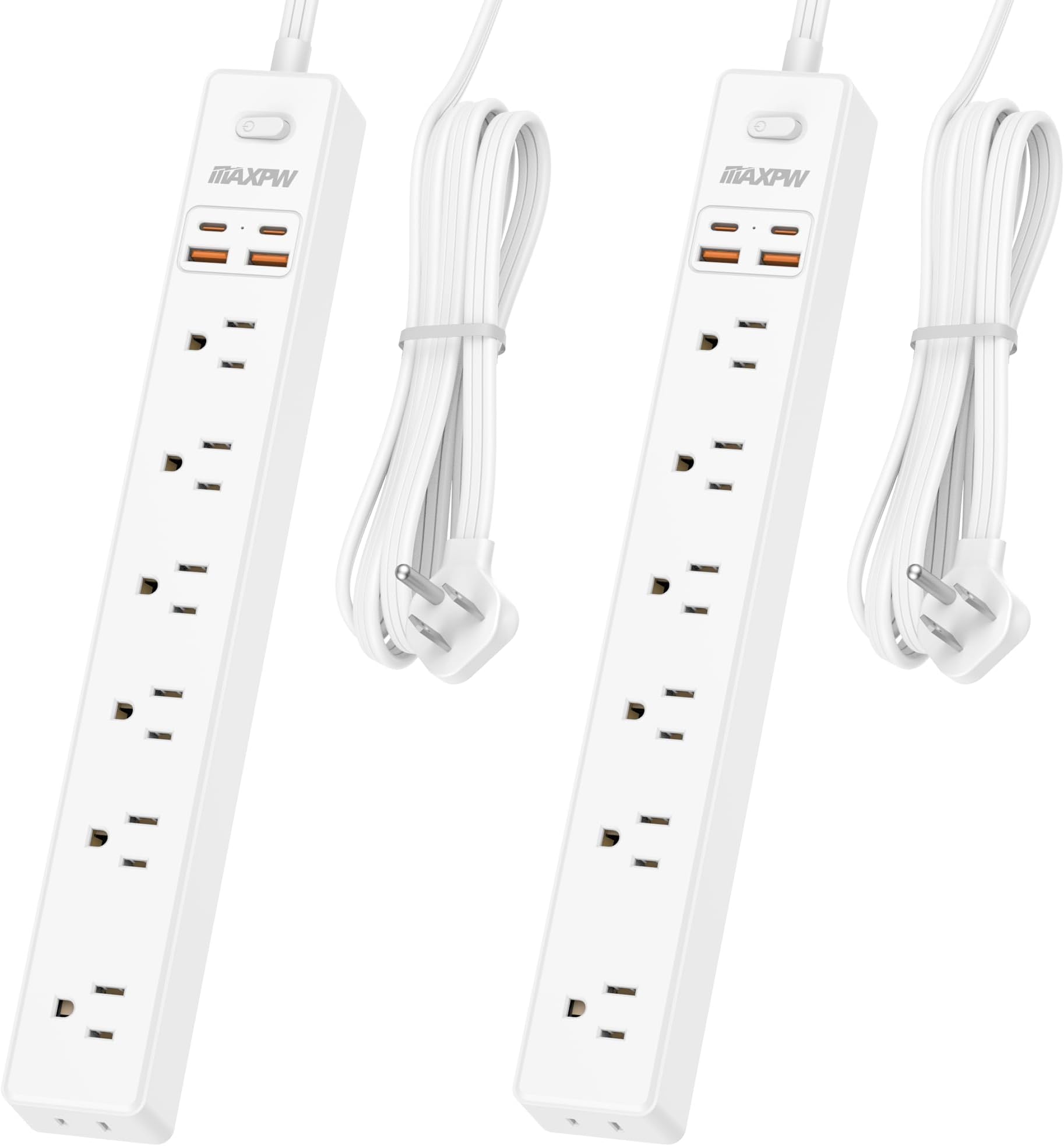 Amazon.com: 2 Pack Power Strip Surge Protector - 5 Widely Spaced ...