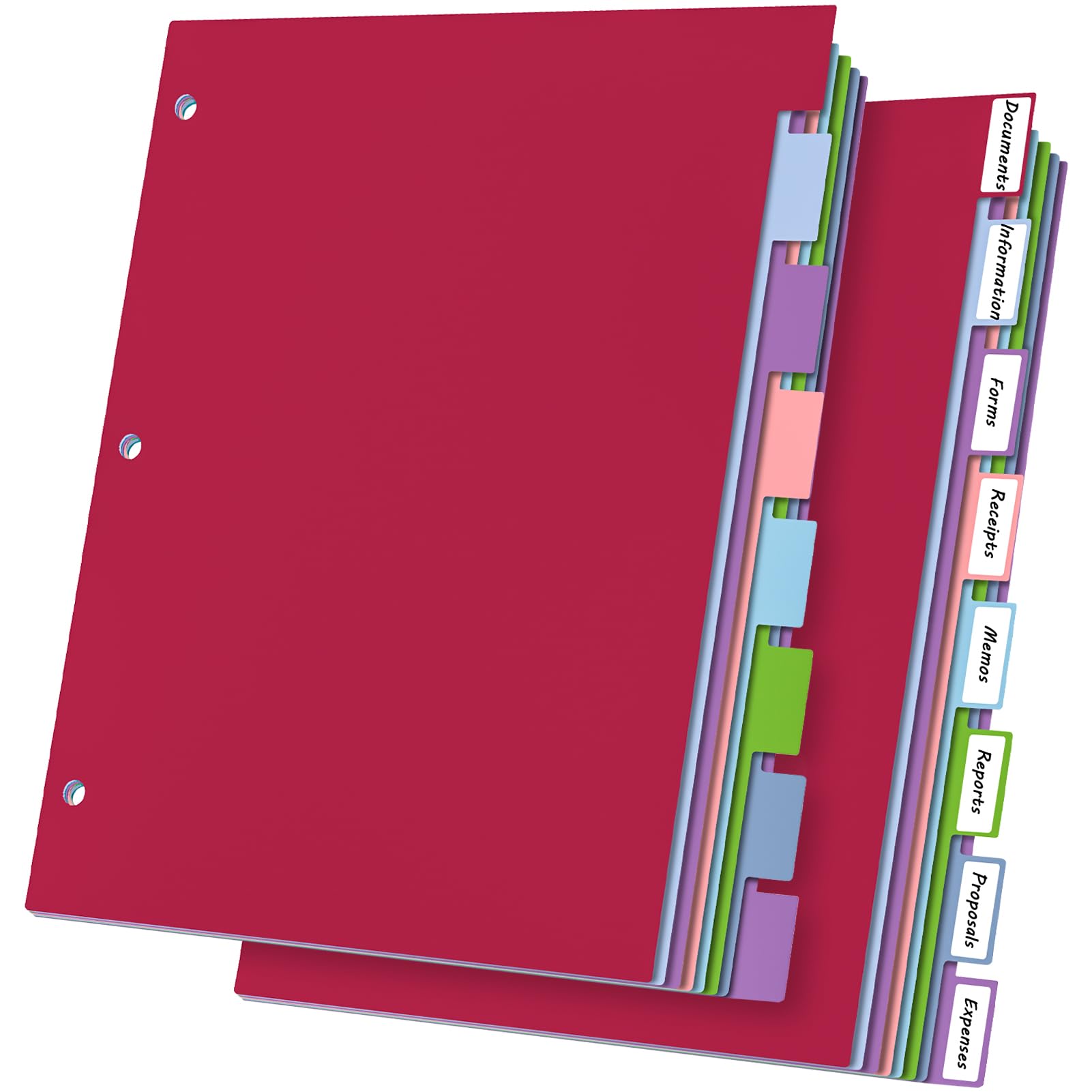Snapklik.com : HABGP 16Pcs/2 Set 8 Tab Dividers For 3 Ring Binder ...