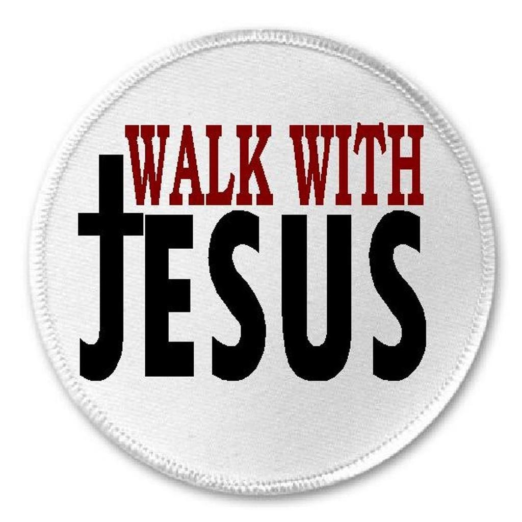 Amazon.com: Walk with Jesus - 3" Circle Sew/Iron On Patch Religion ...