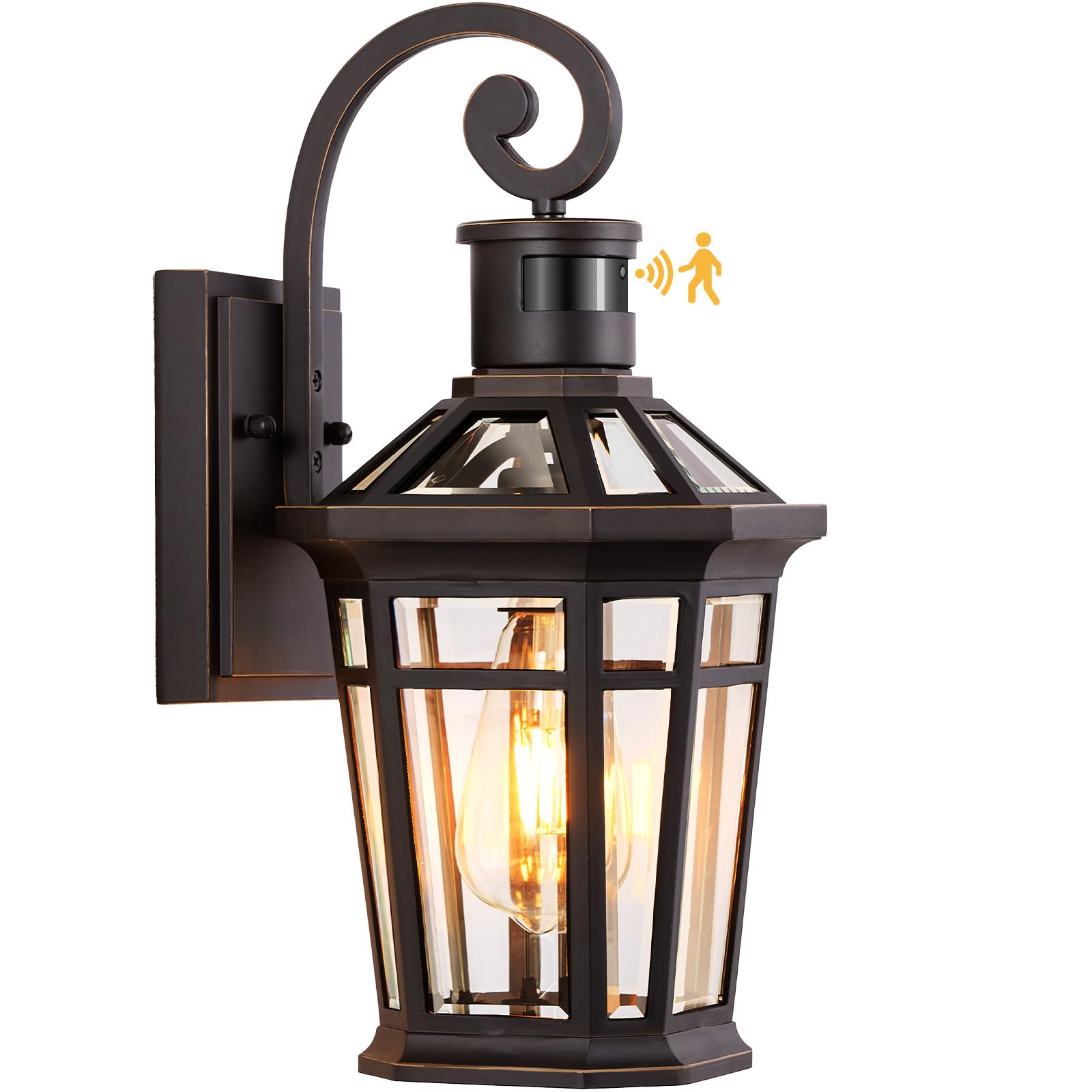 OPAXIS Motion Sensor Porch Lights Outdoor Wall Mount, Oil Rubbed Bronze ...