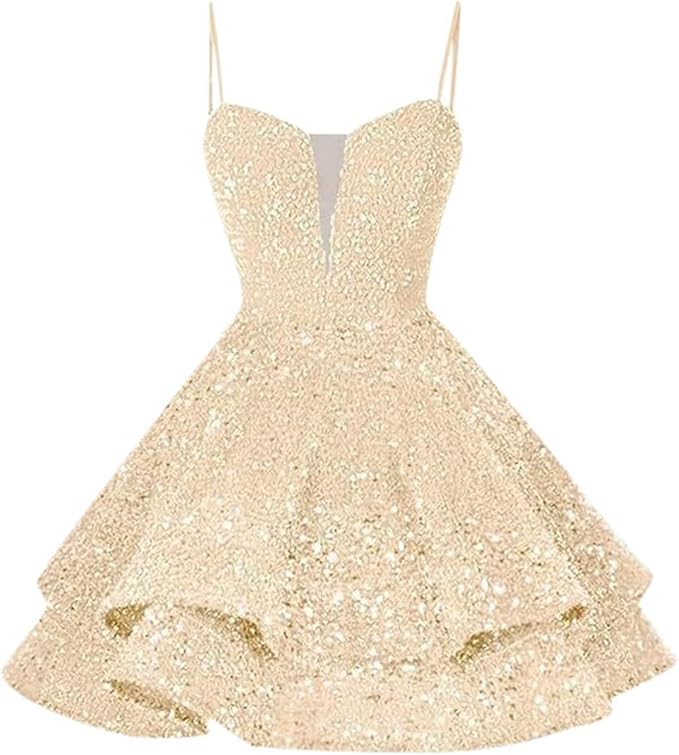 PAIDAXING Robe à paillettes pour femme - Robe de cocktail à paillettes ...