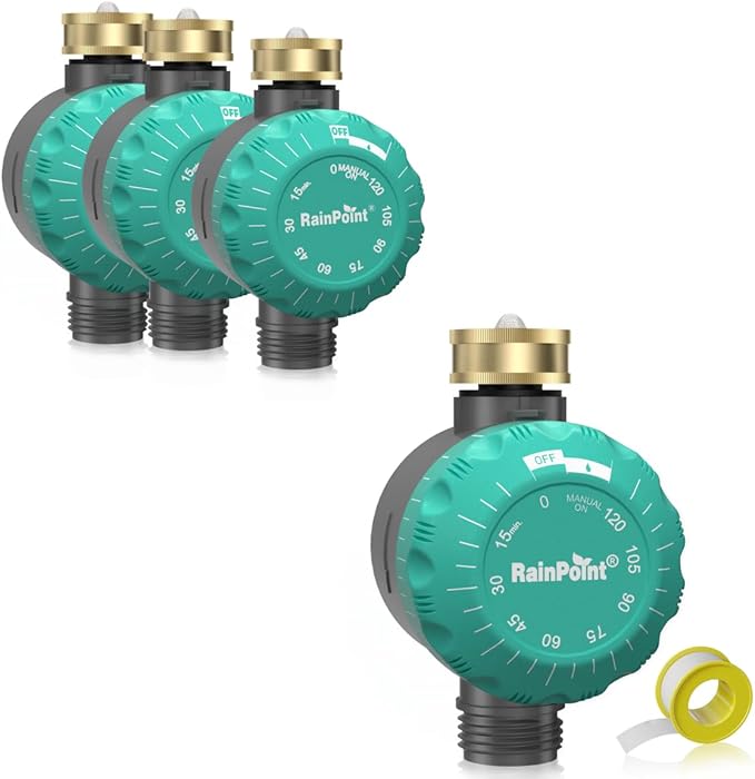 Amazon.com: 3-Pack RAINPOINT Mechanical Sprinkler Timer with Brass ...