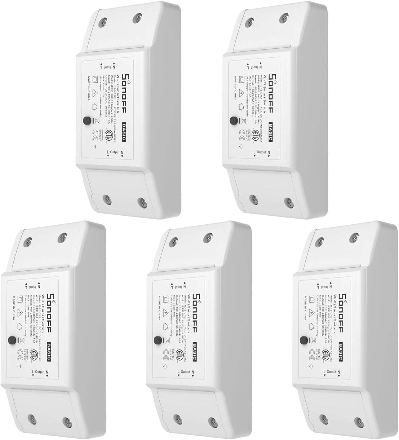 Interruptor de luz inalámbrico WiFi inteligente SONOFF Basic R2 10A ...