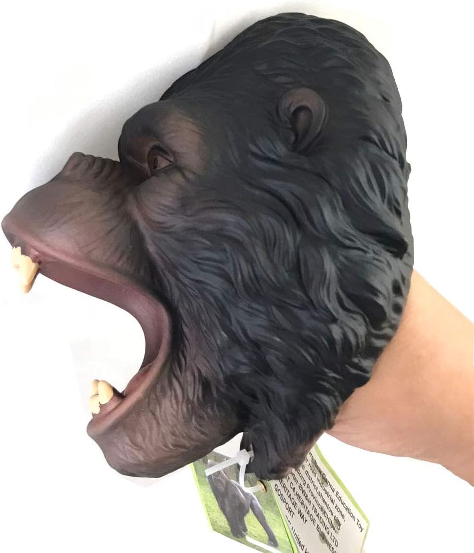BW & H 7″ (18cm) Gorilla Hand Puppet Durable Rubber Life Animal Play ...