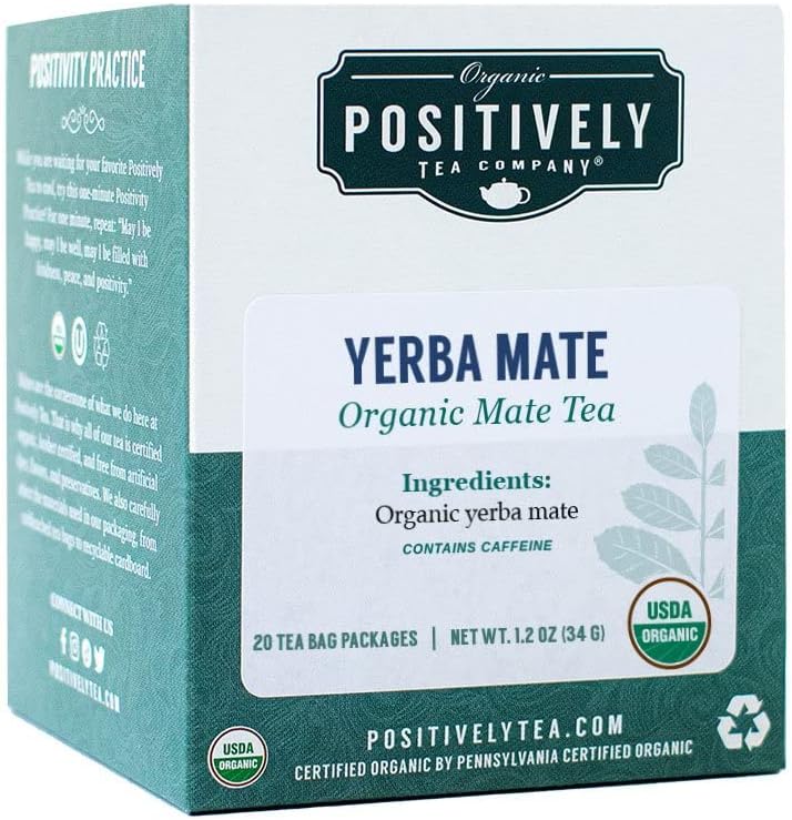 Amazon.com : Organic Positively Tea Company, Yerba Mate Tea Bags, 20 ...