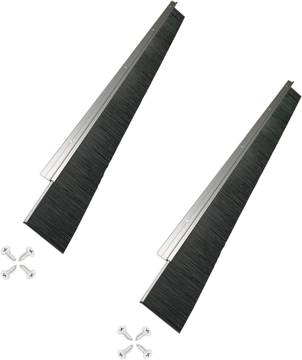 Retsun 2 Sets Door Sweeps Aluminum Brush Sweeps for Gaps 2.5 Inches ...