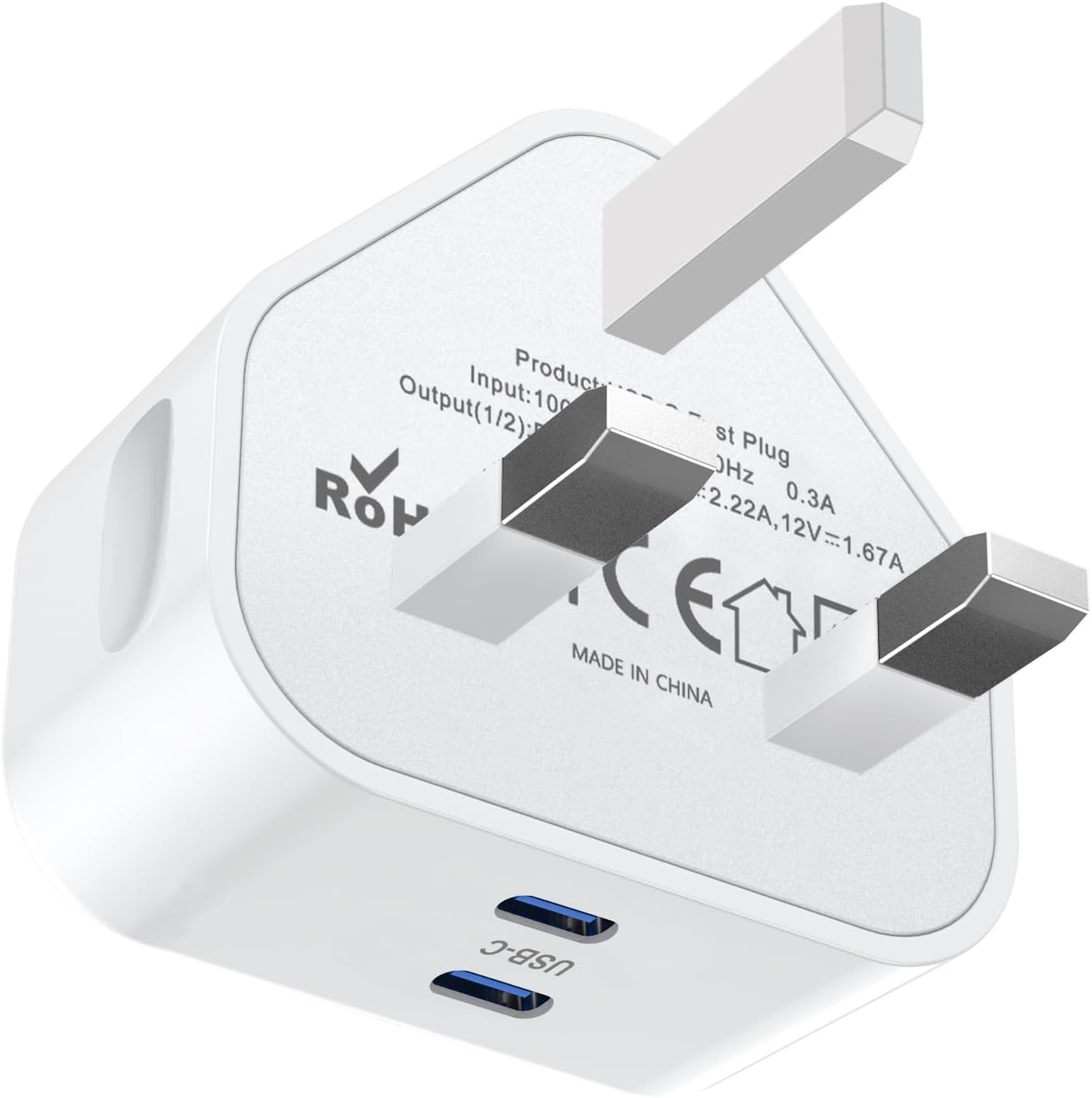USB C Plug Fast Charge Dual Plug,20W For Apple iPhone 16 Plug Dual Port ...