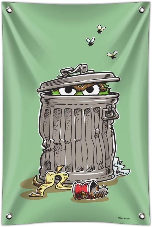 Amazon.com: GRAPHICS & MORE Sesame Street Trash Can Oscar The Grouch ...