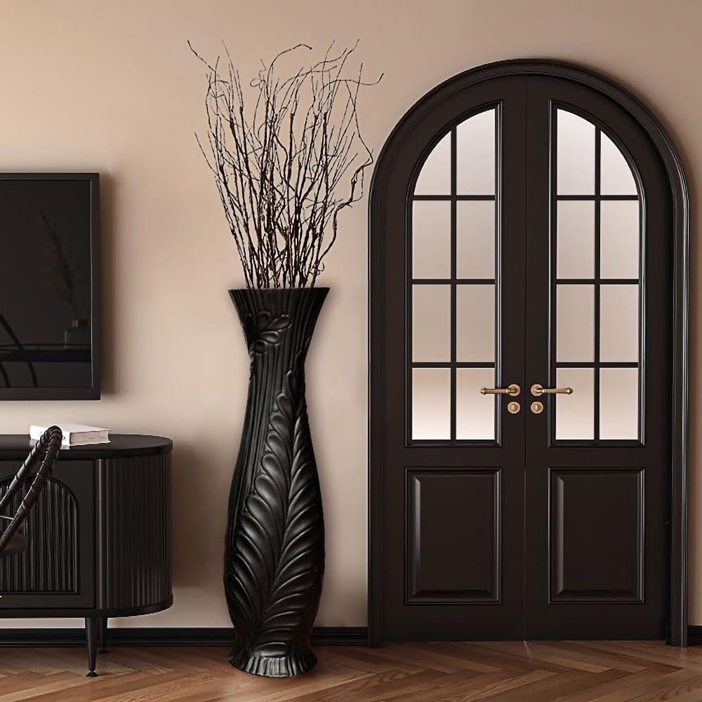 Amazon.com: POPGRAT Tall Black Floor Vase 30 inches, Handmade Large ...