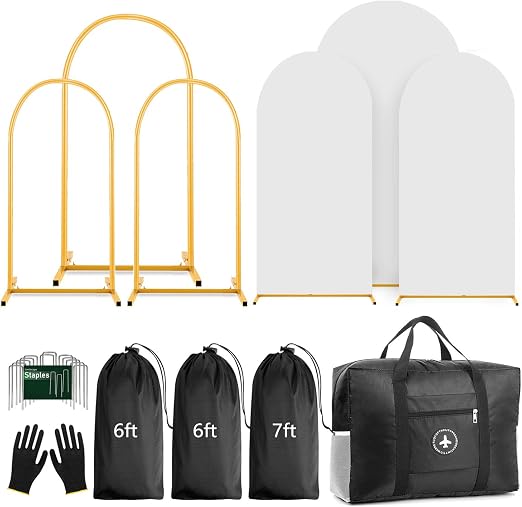Amazon.com : Arch Backdrop Stand Set with Cover,(7.2ft,6ft x 2) Arched ...