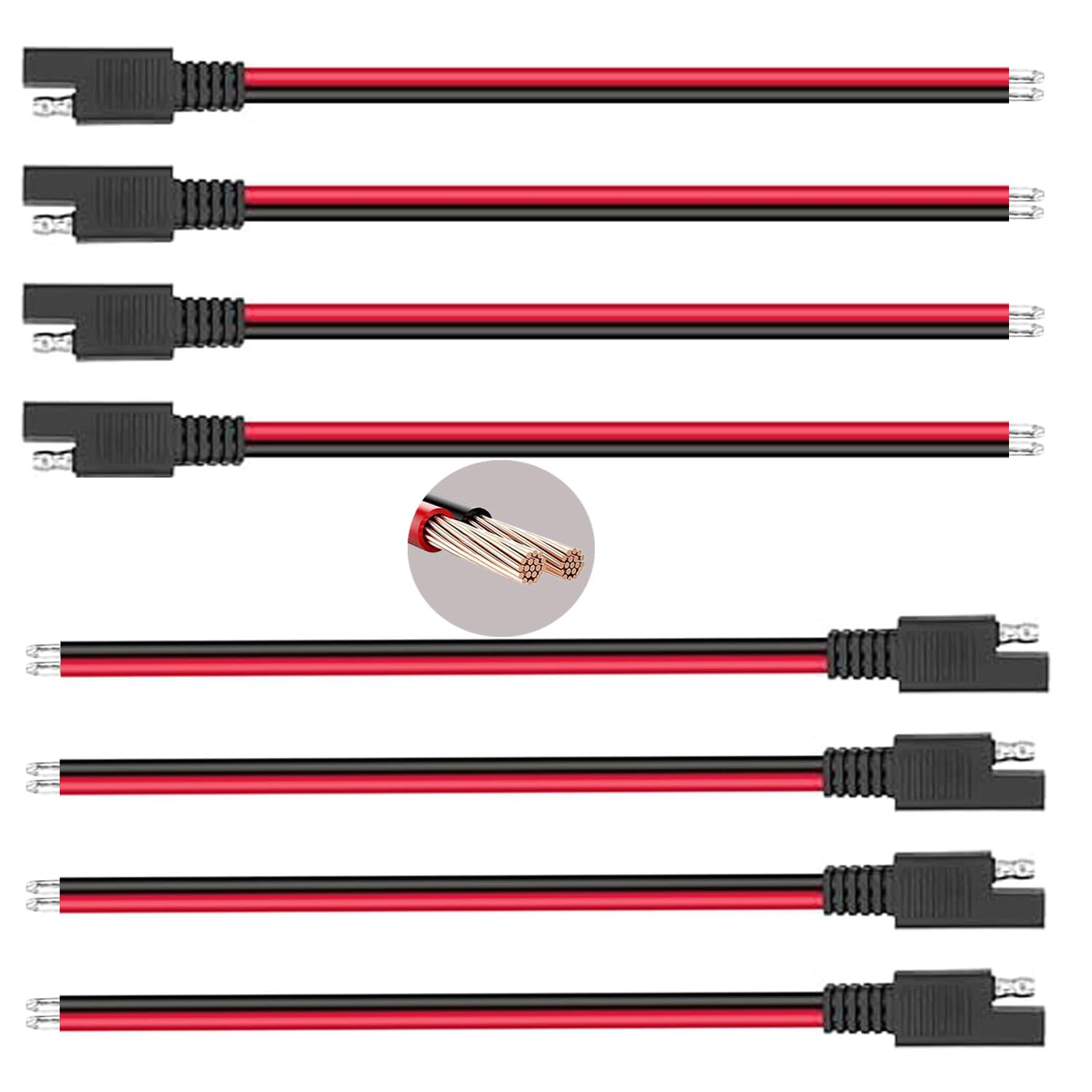 Amazon.com: yyzimuqi 8Pack SAE Extension Cable 14 AWG 13 Inch, 2Pin SAE ...