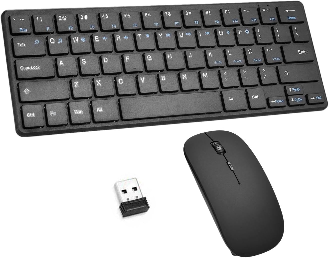 Amazon Basics ‎MD023 Full-Sized Wireless Keyboard and Mouse Combo, 2.4 ...