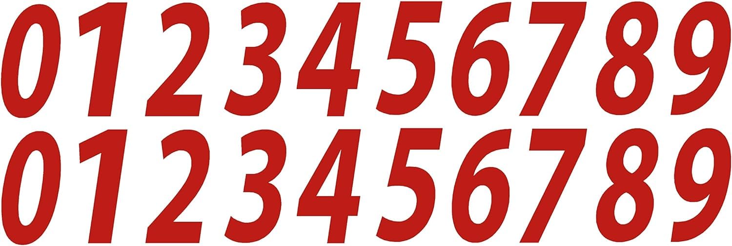 Amazon.com: 0-9 Red Vinyl Number Stickers (2 of Each Number) - Choose ...