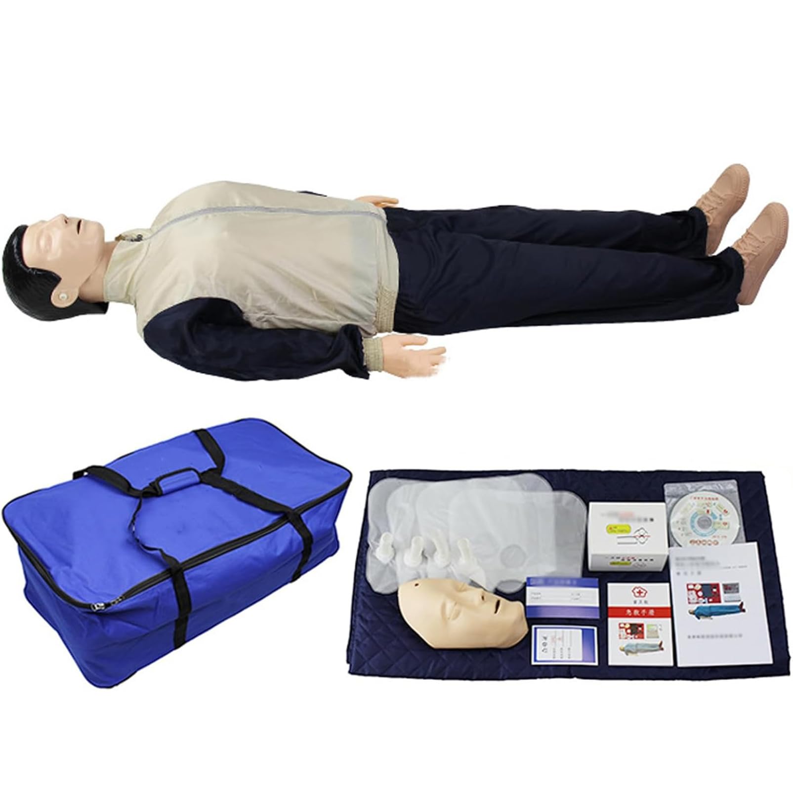 Amazon.co.jp: CPR マネキン、心肺蘇生シミュレーター、CPR ダミー全身成人トレーニング マネキン キット、応急処置トレーニング医療モデル、患者教育および指導用