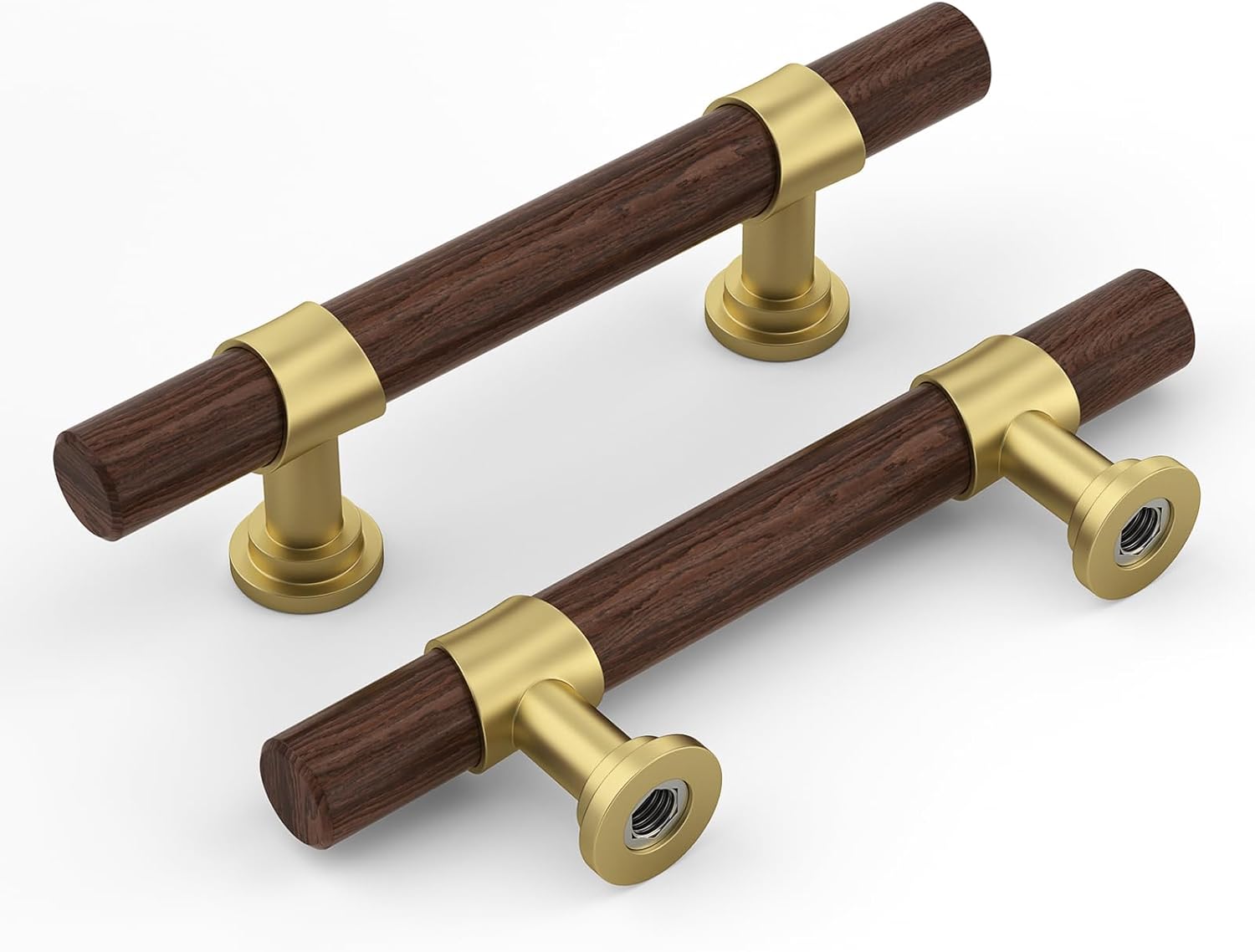 Rergy Cabinet Handles Marble Drawer Pulls and Knobs, 10Pack Walnut Wood ...