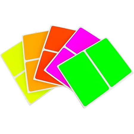 Amazon.com : 500 Pieces Rectangle Inventory Color Coding Labels 100 Per ...