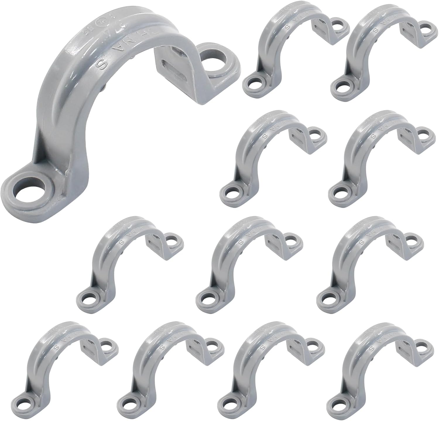 Murtenze 3/4 Inch PVC Pipe Straps, 2 Holes Plastic Conduit Pipe Clamps ...