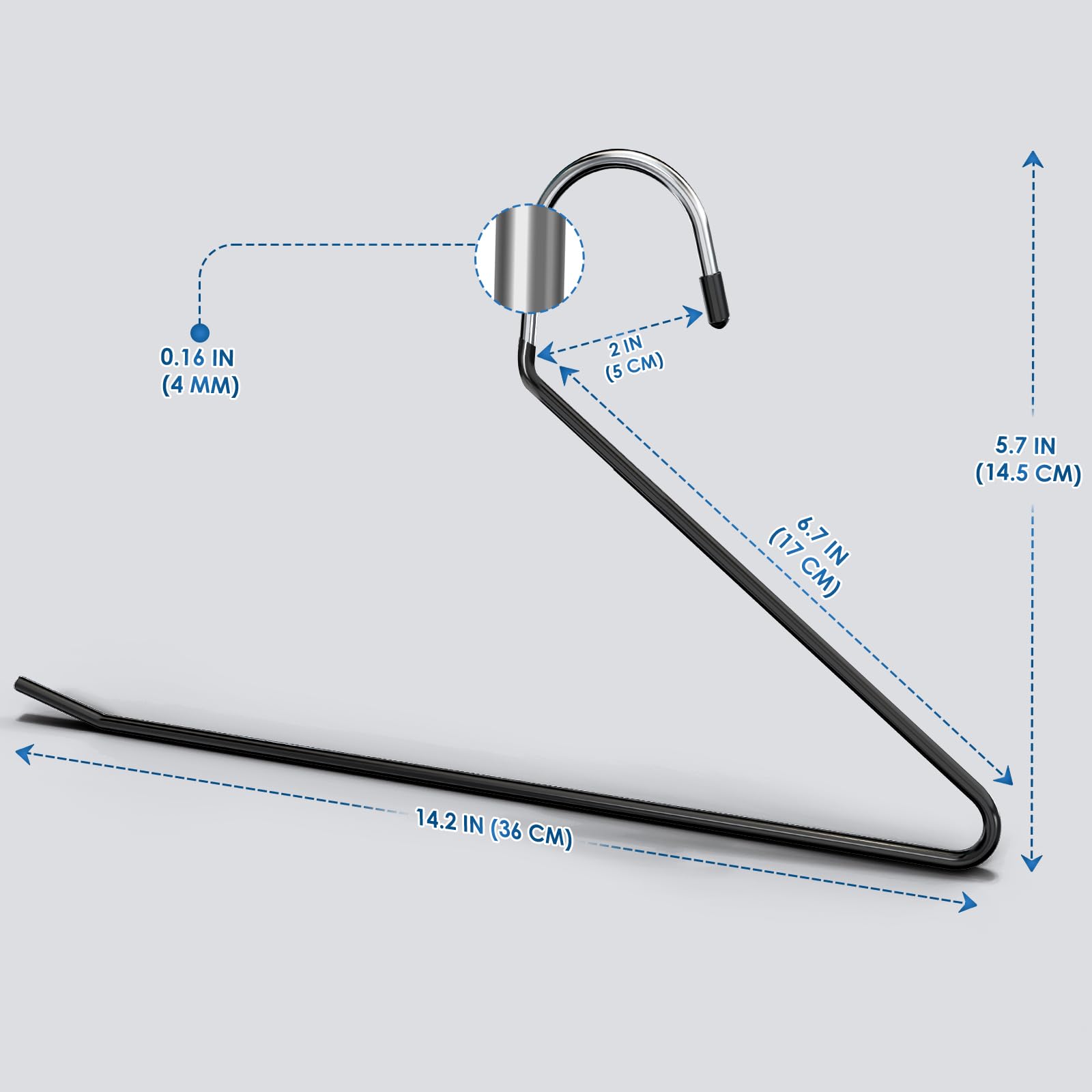 Snapklik.com : 24 Pack Heavy Duty Metal Pants Hangers, Jean Hangers For ...