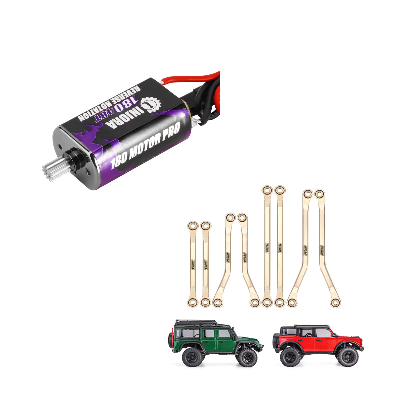 Amazon.com: INJORA 180 PRO Brushed 48T Motor and Brass Links for TRX4M ...
