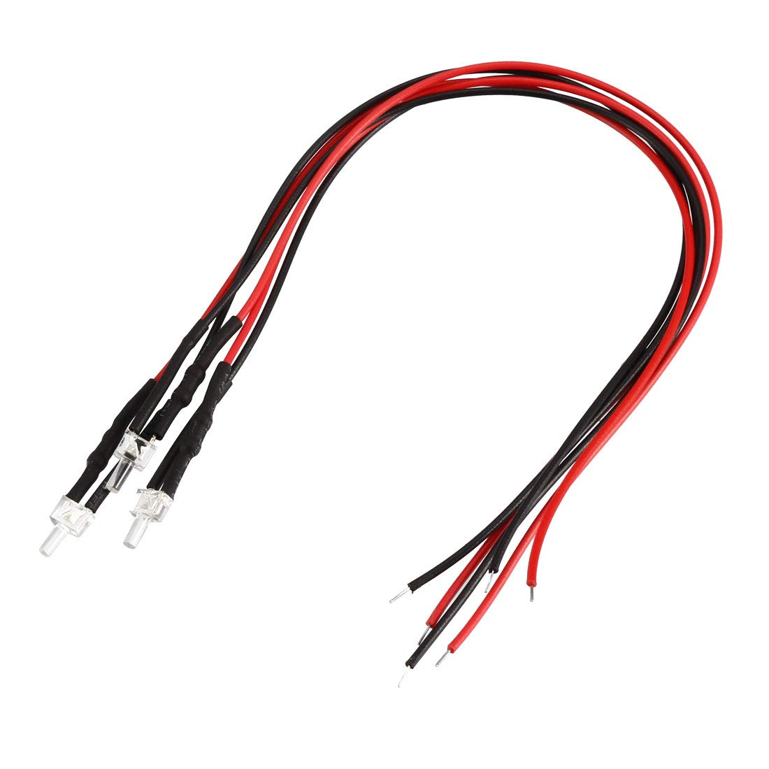 uxcell 3Pcs 2mm Pre Wired LED, White DC6-12V Diffused Lens, Light ...