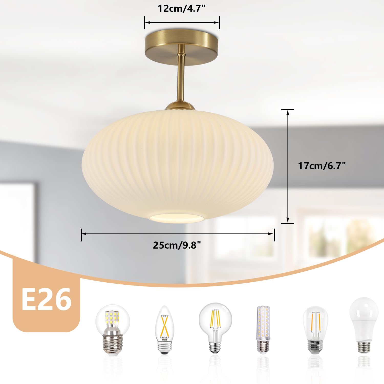 Snapklik.com : BOKT Vintage Ceiling Light Fixture 9.8 Lantern Shape ...