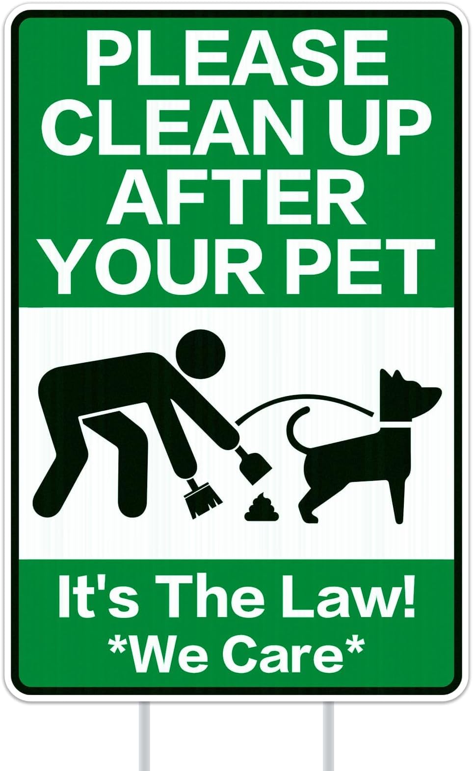 Amazon.com : FLYAB Plesae Clean Up After Your Pet Sign Double Sided ...