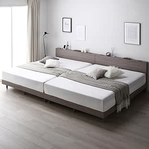 Amazon.co.jp: RASIK Bed, Wide King 260 (Semi Double + Double), Bed Frame Only, Gurege Saw Bed ...
